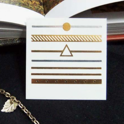 One Piece Triangle Rings Gold Tattoo Sticker on Luulla