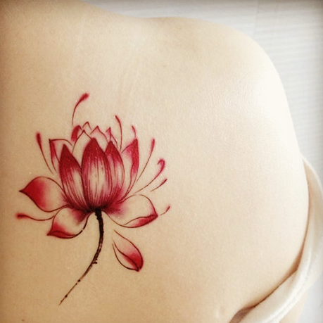 Colored Lotus Tattoo Stickers 4 Pieces on Luulla